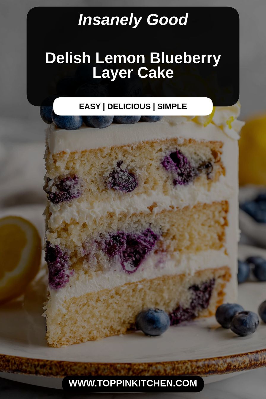 Delish Lemon Blueberry Layer Cake