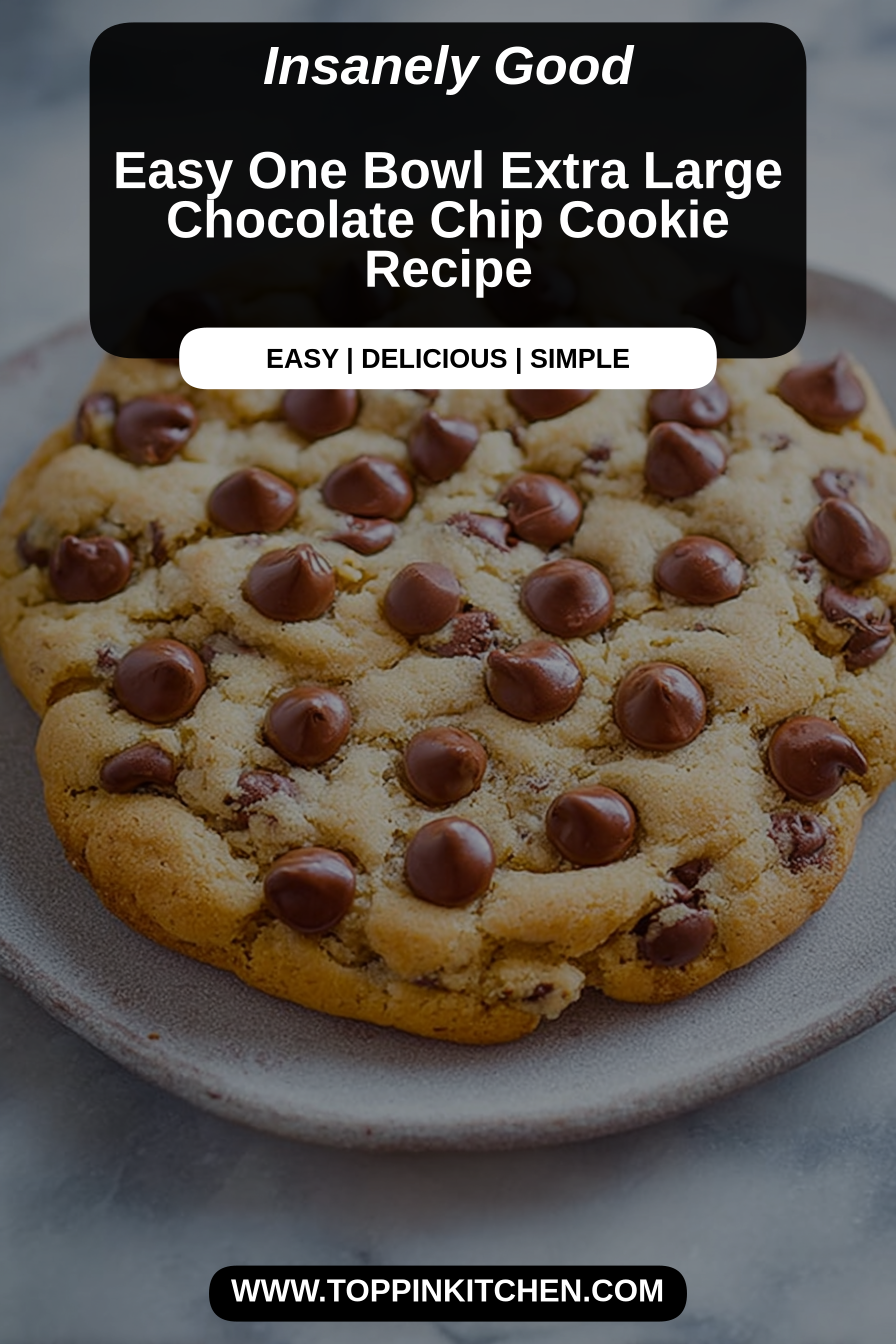 Easy One Bowl Extra Large Chocolate Chip Cookie Recipe